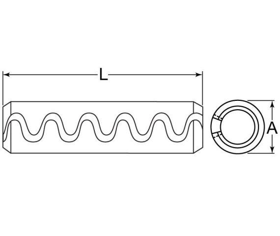 Slotted Toothed Spring Pin 3/4 x 6 AS PL