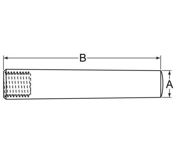 Taper Pin Threaded Int 12mm x 100mm Carbon Steel DIN 7978