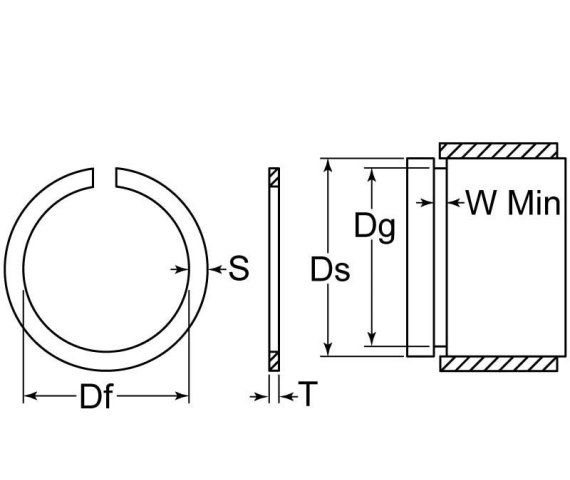 Constant Section Retaining Ring Rect External 40 mm Steel PH