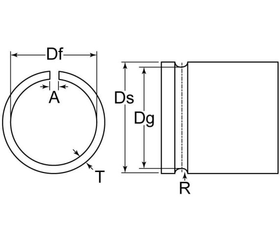 Round External Retaining Ring M55 Spring Steel Phos