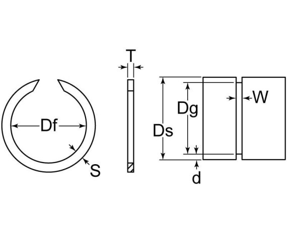 Eaton Retaining Ring External 8.184 Inch Spring Steel Phos