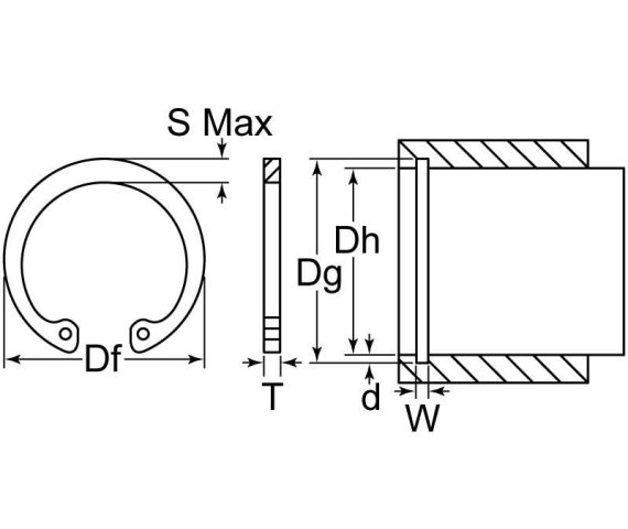 snap ring sizes metric