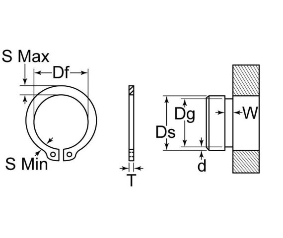 Snap Retaining Ring External Heavy Duty .669 Steel Phos