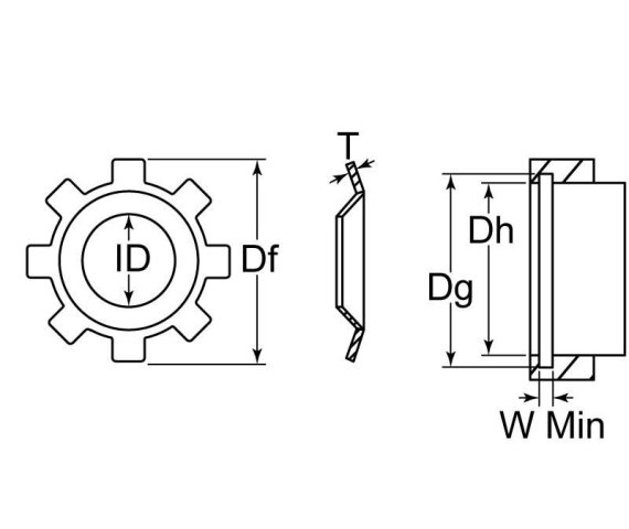 Push-On Internal Retaining Ring M20 CS Steel Phos
