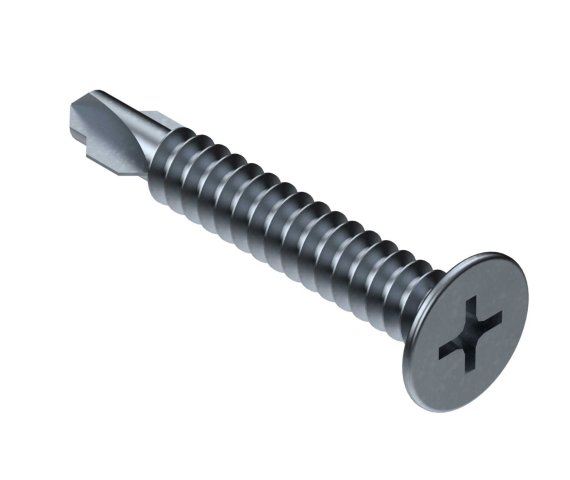 Wafer Head Sheet Metal Screws #10-24 x 1 in Steel ZC3