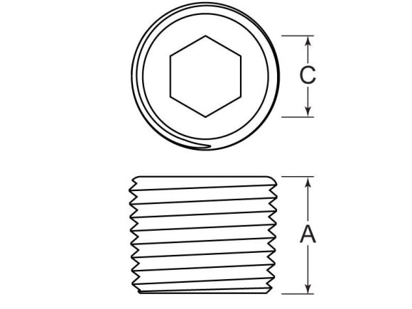 Plug, Pipe 3/4 HX SKT FL JIS D2101 AS Y6