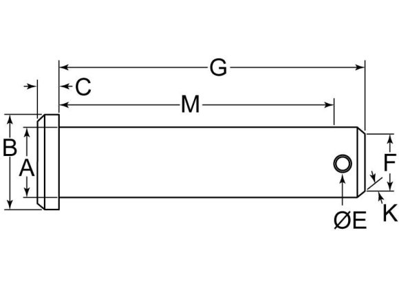 Clevis Pin SAE 5/8 x 1-39/64 Low Carbon Steel