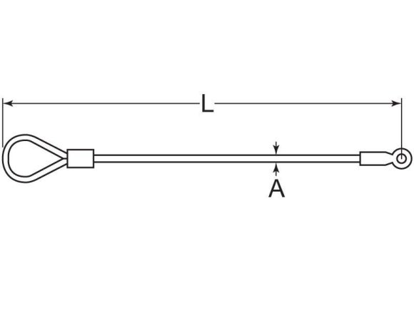 Tether Lanyard 3/64 x 8 Steel Nylon Coated Loop-Terminal