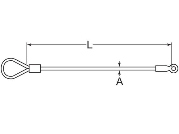 Tether 3/64 x 6 304SS Nylon Type 2