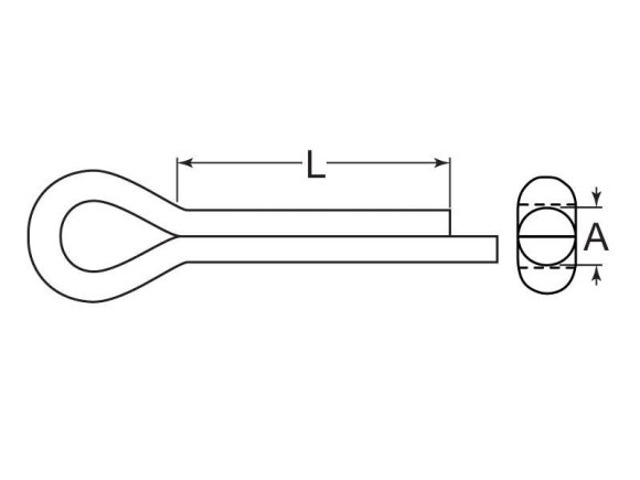 Cotter Pin 3/8 x 5 Carbon Steel Zinc Clear