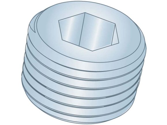 Plug, Pipe 1/4 HX SKT FL JIS D2101 AS Z3