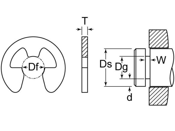E-Clip External Retaining Ring Clip M4 CS PH
