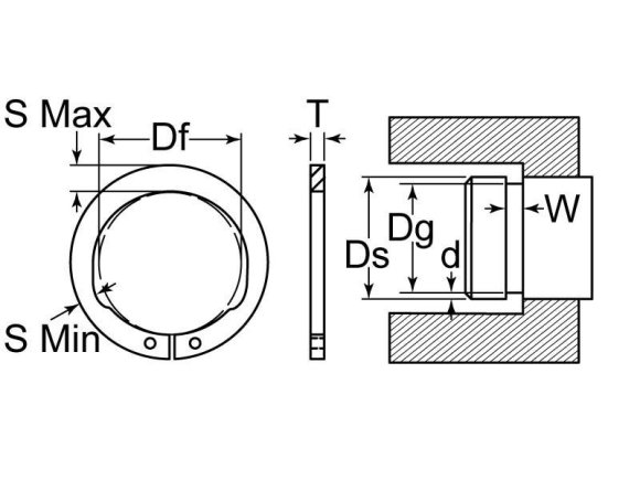 Snap Retaining Ring Inverted External 1 Inch Copper