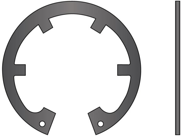 Housing Retaining Ring Tabbed Internal M22 Spring Steel PH