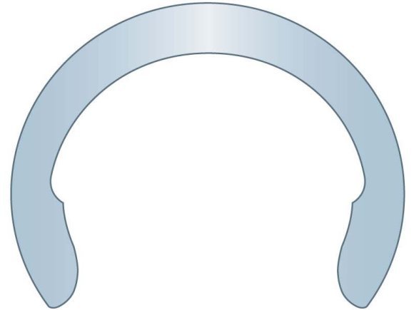 Crescent External Retaining Ring Clip 1/2 CS ZC Trivalent