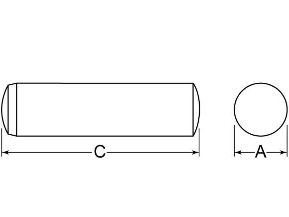 Dowel Pin Hardened M20 x 60 Alloy Steel DIN 6325