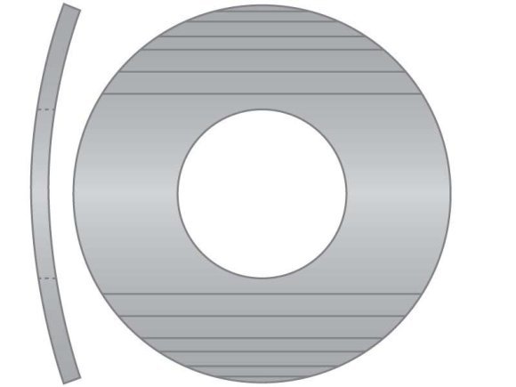 Curved Spring Washer .490 x .265 x .012 Stainless Steel