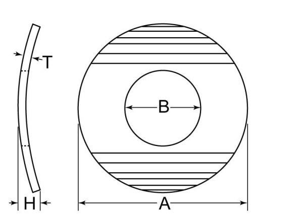 Curved Spring Washer .612 x .327 x .009 Stainless Steel