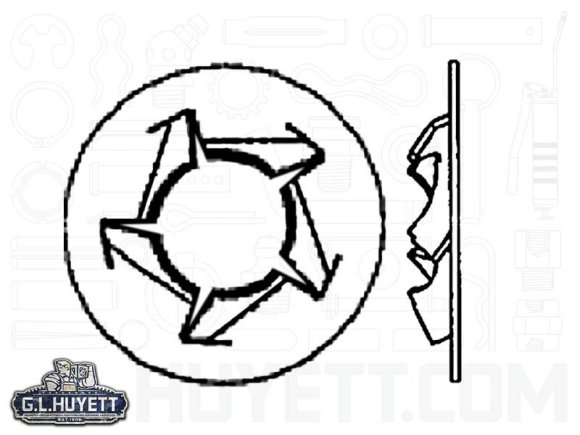 Tinnerman Pushon Retainer M15.9 x 2.1 Screw Size 8-1.25 Zinc