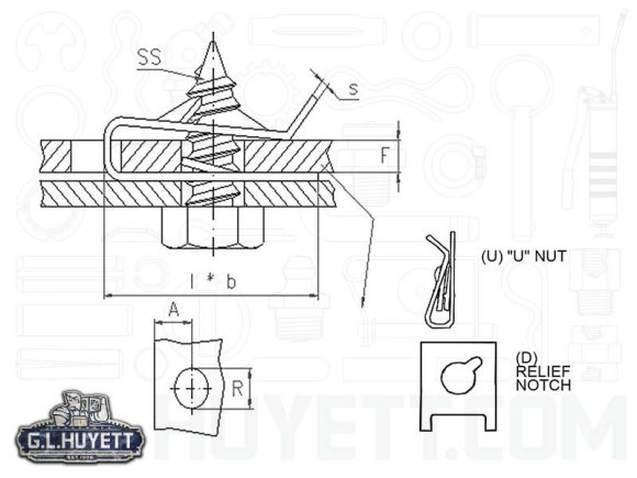 U-Nut Scr Sz 8-15;8-18 2DU Design