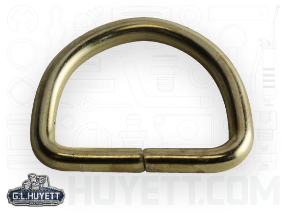 D-Ring .12 x 5/8 x 3/4 MB Wire Brass Plate