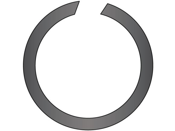 Wire Retaining Ring Bearing Rect Internal 150 mm Steel Phos