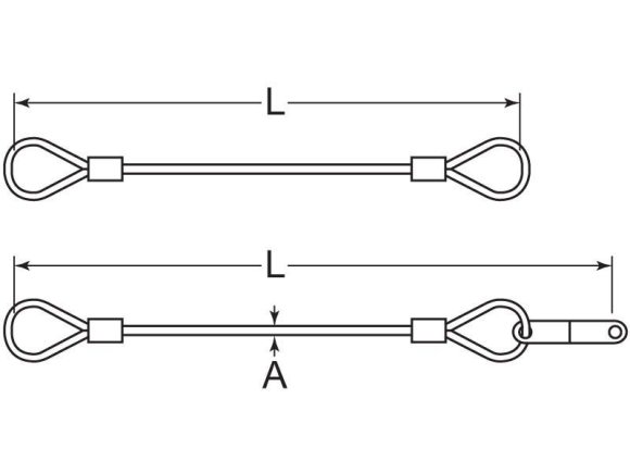 ITW Tether Lanyard 3/64 x 8 Steel Nylon Coated 2 Loop