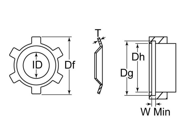 Push-On Internal Retaining Ring M10 CS Steel Phos