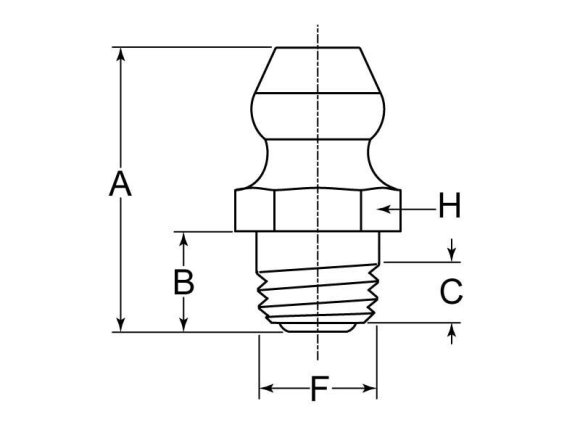Grease Fitting Zerk 1/4-28 SAE-LT Steel ZC Triv No Ball