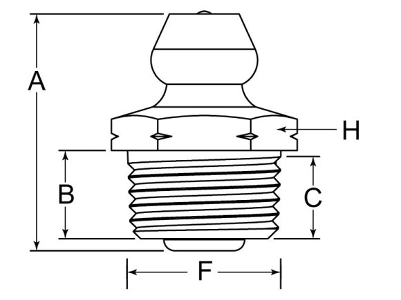 Grease Fitting Zerk 1/8-28 BSPT Steel ZC Triv