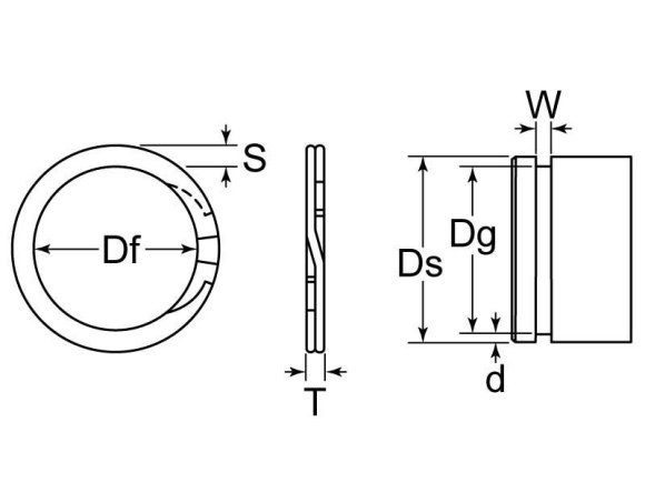 Spiral Retaining Ring External HD 1/2 316 Stainless