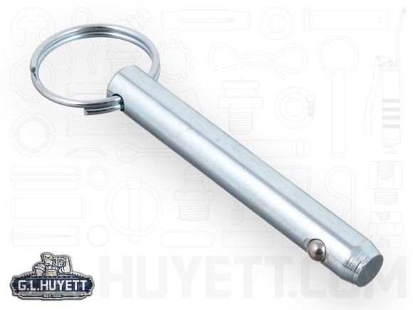 Detent Pin 1/2 x 1.500 (1-1/2) Medium Carbon Steel Zinc Clear