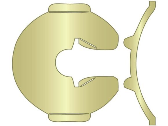 E-Clip Prong-Locked External Retaining Ring 3/16 Inch CS ZY