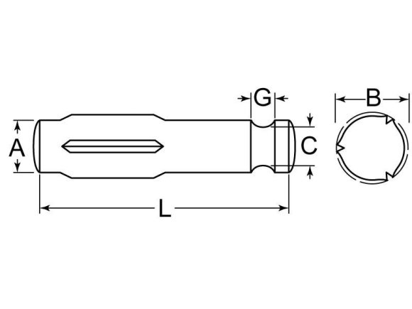 Groove Pin 5/32 x 1 Type G Low Carbon Steel Zinc Clear