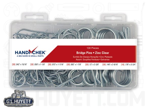 Bridge Pin Assortment Carbon Steel Zinc Clear 130 Piece