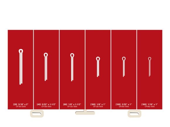 Cotter Pin Assortment Carbon Steel Zinc Clear 420 Piece