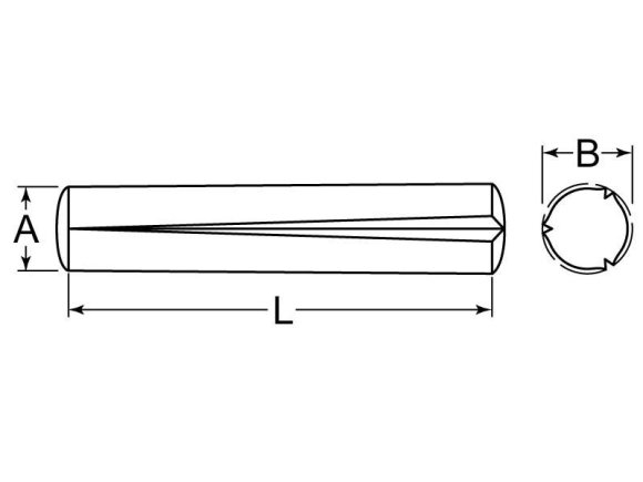 Groove Pin 5/16 x 2-1/4 Type A Low Carbon Steel Zinc Clear