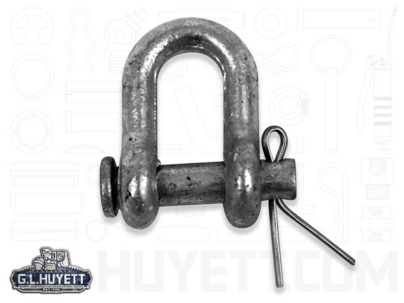 Shackle, Chain, 5/16, Round Pin, 1045 Steel, Hot Dipped Galv