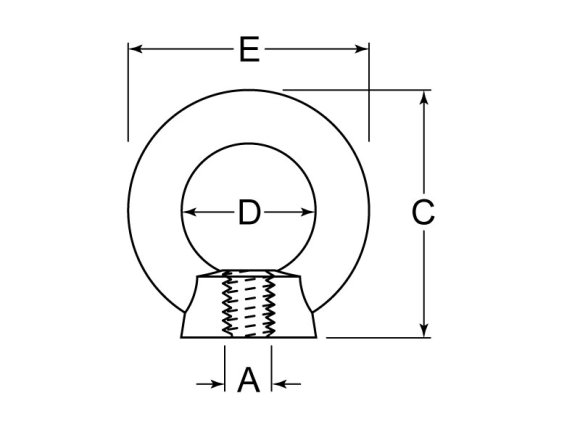 Lifting Eye Nut, M30-3.5, DIN, 1015 Steel, Self Colored