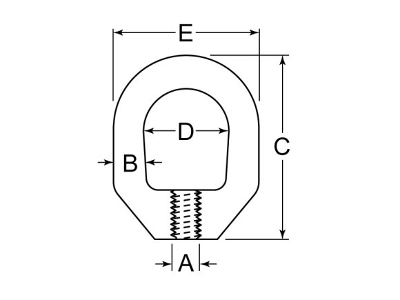 Lifting Eye Nut, 3/4-10, Bail: 5/8, 1045 Steel, Self Colored