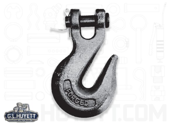 Hook, Clevis Grab, 3/8, Grade 43, 1045 Steel, Self Colored
