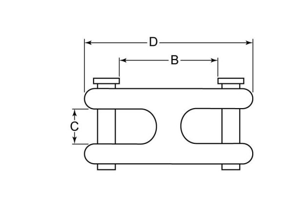 Clevis, Double Link, 5/8, 1045 CS, ZP, Chain Size: 5/8