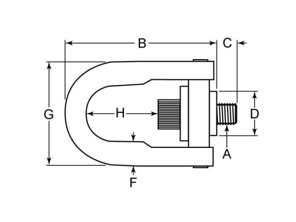 Hoist Ring, M12-1.75 X 19, Swivel, Bail: 19, Alloy, BO
