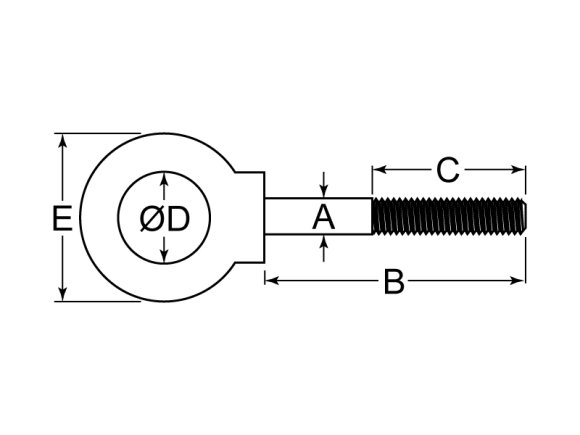 Nut Eye Bolt SP 5/8 x 8 CS HDG w/ Nut