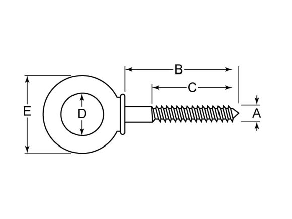 Screw Eye Bolt SP 3/8 Lag x 3 CS HDG