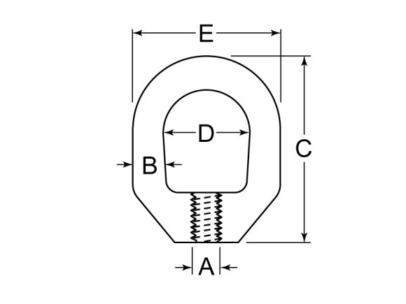 Lifting Eye Nut, 5/16-18, Bail: 1/4, 304 Stainless Steel