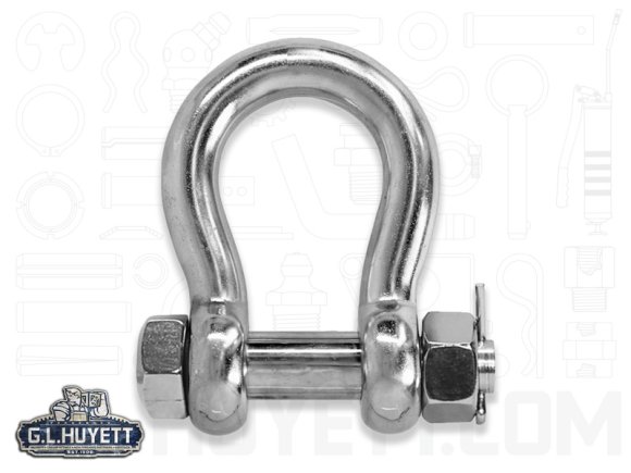 Shackle, Anchor, 3/8, Safety Bolt, 304 Stainless Steel