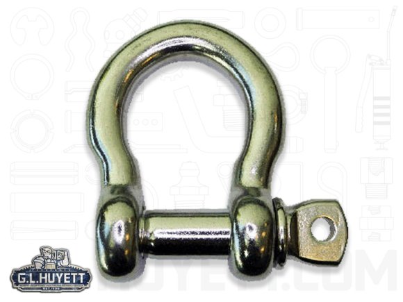 Shackle, Anchor, 3/8, Screw Pin, 304 Stainless Steel