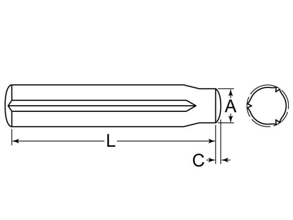 Groove Pin 5 mm x 16 mm Carbon Steel Plain DIN 1470