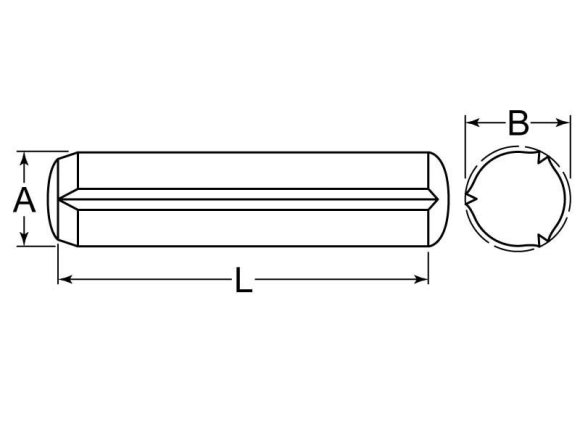Groove Pin 5 mm x 24 mm Low Carbon Steel Oiled DIN 1473